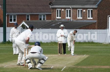 39455914-Boldon s Faz Hussain bowling aginst Marsden at Marsden CC on ...