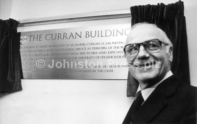 22561664-Sir Samuel Curran with the Curran Building plaque, Strathclyde ...