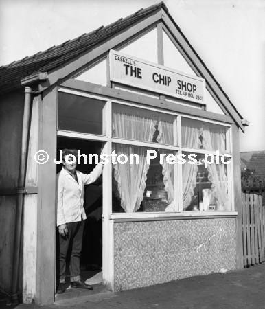35945428-Kenneth Gaskell at the doorway of his chip shop on St. James ...