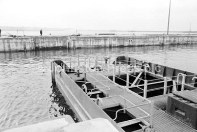 20364422-A view of the new lock gates at Leith Docks in Edinburgh ...