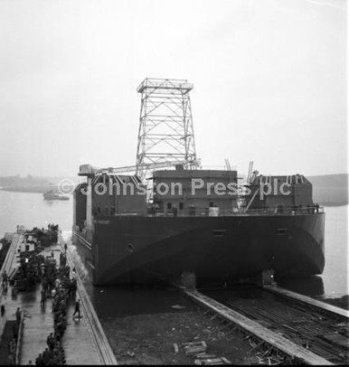 20364482-A floating oil platform oil rig is launched from John Brown s ...