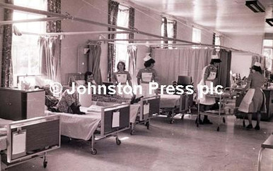 36525588-Retro 1970s life at Billinge Hospital nurses at work on the ...