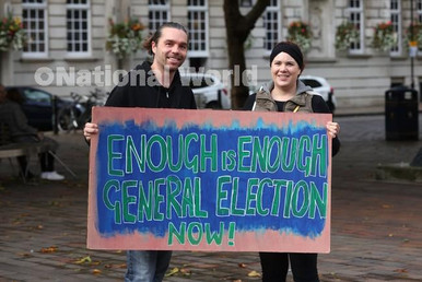 39576333-PICTURED IS: L-R Scott Alexander and Emily Alexander. Protest ...
