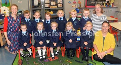 36902441-P1 pupils at Clare Primary School pictured with staff from ...