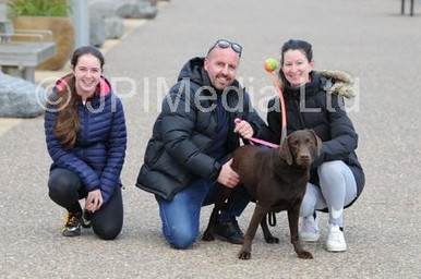 38946592-Out and About Roker Beach - the Elliott family with dog Bella ...