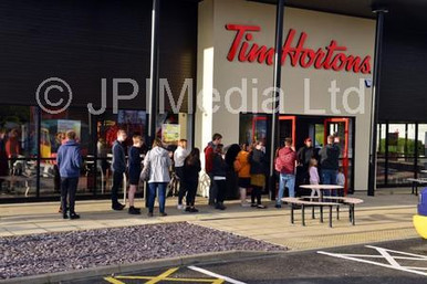 39077206-Queues at Washington Galleries Tim Hortons as it opens with ...