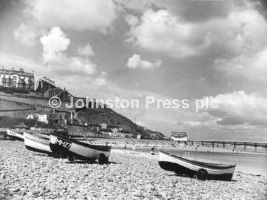 28210498-Saltburn, 12th August 1956 Beach and fishing boats. - Iconic ...