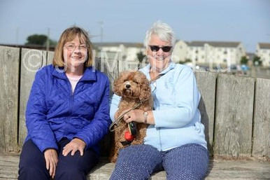 39147563-Out and about at Blyth Beach. From left Mary Newall and ...