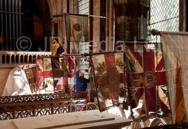 39206690-Regimental Flags are lowered in the Regimental Chapel at ...