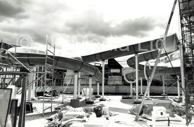 39359977-Constructing the flumes for the swimming pool in August 1990 ...