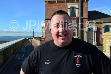 38926571-Sean Wintersgill at the end of his run. Headland Hartlepool ...