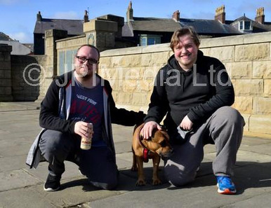 38926586-Brothers Liam and Kyle Rowley with their dog Tyson. Headland ...