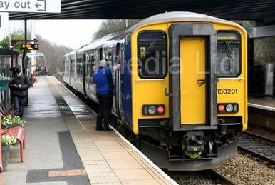 38889352-A Northern train at Brighouse station . - National World ...