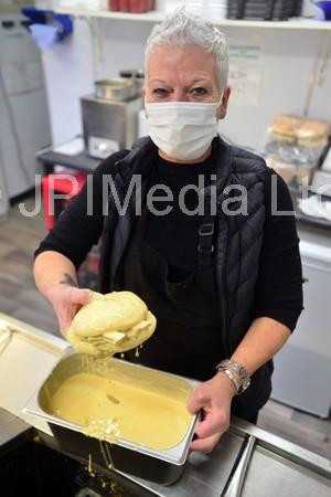 38901269-Carol Rope with a curried chip butty ready to be battered at ...