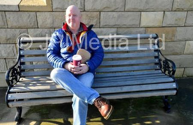 38901796-Ian Peacock relaxes with his coffee Hartlepool Headland. Picture by FRANK REID ...
