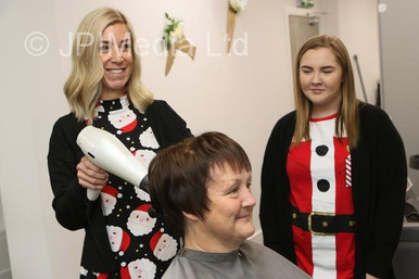 39623010-Julie Monks gets a new style from Debbie Simkins and Jessica ...