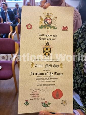 39479531-Wellingborough, Anita Neil presented with the freedom of ...