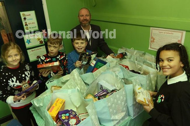 39631085-Buxworth Primary Christmas collection, Head Paul Bertram with Clara, Sam, Charlie and ...