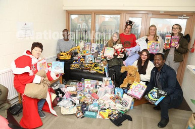 39637728-Corby, Mother Christmas with social workers, gift appeal ...