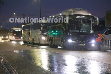 39638988-Pompey fans depart from Fratton Park for the Tottenham Hotspur ...