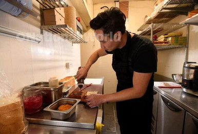 39639975-Chef Alan Tang at Shokupan, Wellington Street, Leeds. Alan is ...