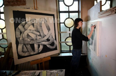 39644008-Artist Cat Spilman pictured at work at Southlands Methodist ...