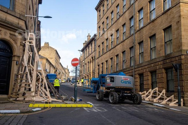 39650924-Workmen in Bradford s historic Little Germany district are ...