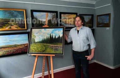 39652950-Otley artist Jonathan Smith with his exhibition Landscapesfrom ...