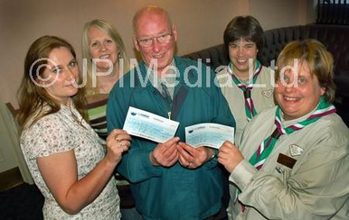 38454024-Charity Cup chairman Graham Digby hands out cheques to Shirley ...