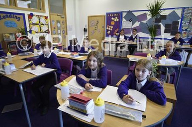 38729719-Woodston Primary School year 6 pupils in class. - National ...