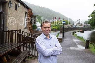 38670983-Landlord Matt Browne, on the canal side at the Stubbing Wharf ...
