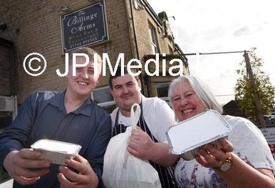 38601867-WIGAN 19-03-20 from left, Luke Beddow, chef Adam Whittle and ...