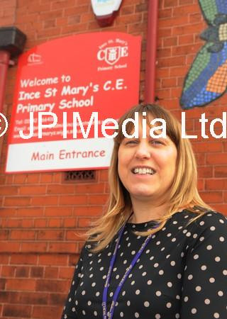 38682868-CLASS ACT Headteacher Gillian Talbot at Ince St Mary s primary ...