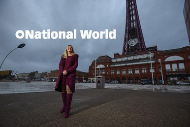 39652161-Lisa McNeill outside Blackpool Tower, which is lit purple for ...