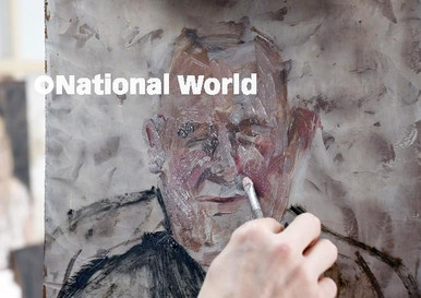 39665675-WIGAN - 27-02-23 Artist Joe Kiney Whitmore, painting David ...