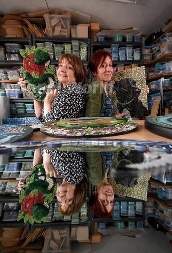 39672051-Mosaic artists Frances Taylor left and Flick Gillett with ...