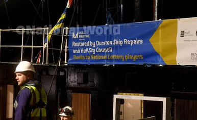 39676400-Following its major restoration, the Spurn Lightship is moved ...