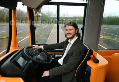 39688727-YEP reporter Charles Gray tries out the bus driver experience ...