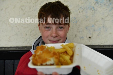 39694476-Noah Wright his fish and chips Seaton Carew. Picture by FRANK ...