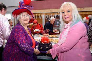 39699149-Pictured is: Irene with Daryl Miller who made the cake ...