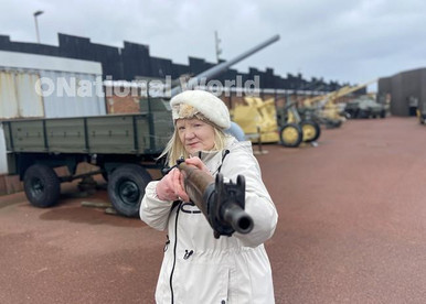 39703611-On guard Evie Hickman keeping the Heugh Gun Battery, save ...