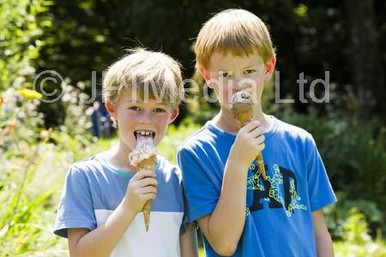 39057996-Brothers Milo Strachen, eight, and Sammy Strachen, 10, enjoy ...