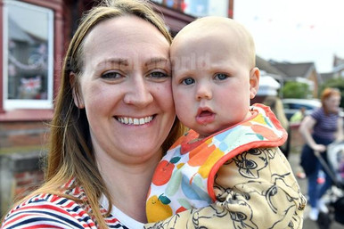 39708985-Gail Thompson with her son Jack during the celebration of the ...