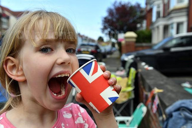 39708982-Jessie Rutter enjoying a drink during the celebration of the ...
