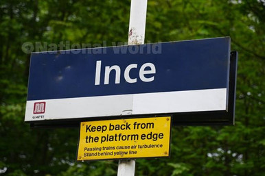 39713330-WIGAN - 11-05-23 General view of Ince train station. The ...