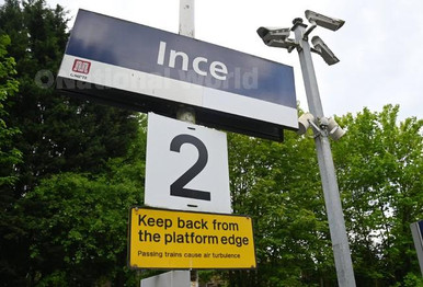 39713343-WIGAN - 11-05-23 General view of Ince train station. The ...