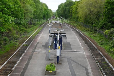 39713344-WIGAN - 11-05-23 General view of Ince train station. The ...