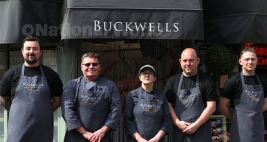 39715532-Butchers, form left, Tom Bridle, Dean Searl, Margot Dyer ...