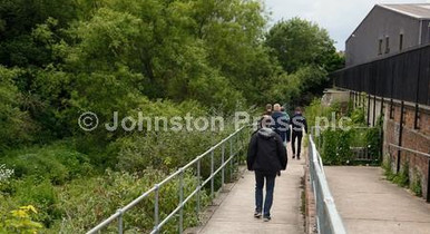 34894715-The Water Of Leith Walkway at Anderson Place, where a woman ...