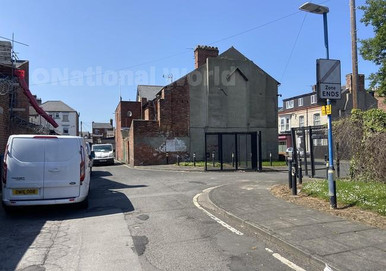 39718907-A rear backstreet off of Murray Street, Hartlepool where a dog ...